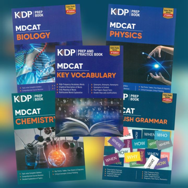 Set of 5 Kips MDCAT Prep books KDP 4th Edition 2026: Kips Physics MDCAT ...