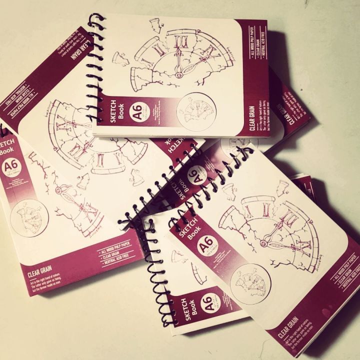 (PACK OF 2) Handy A6 Spiral Bound Sketch Book | 250 g Textured Paper ...