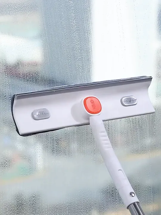 2-in-1 Window Squeegee Cleaner with Extension Pole – 180° Adjustable ...