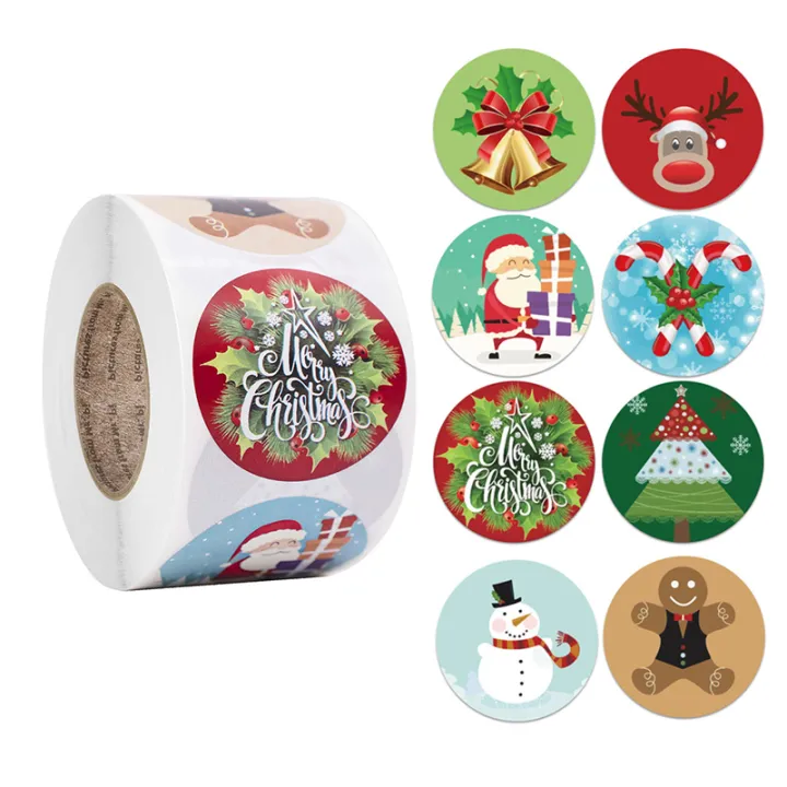 500Pcs Cute Animals Snowman Christmas Stickers Trees Decorative ...