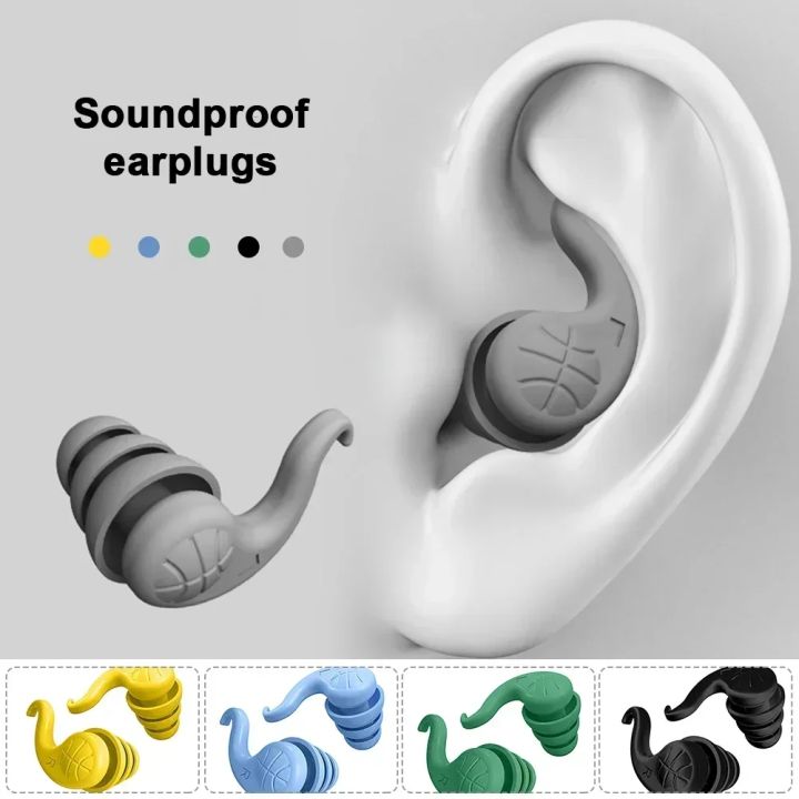 Silicone Soundproof Ear Plugs 3-Layers Protection for Sleep Noise ...