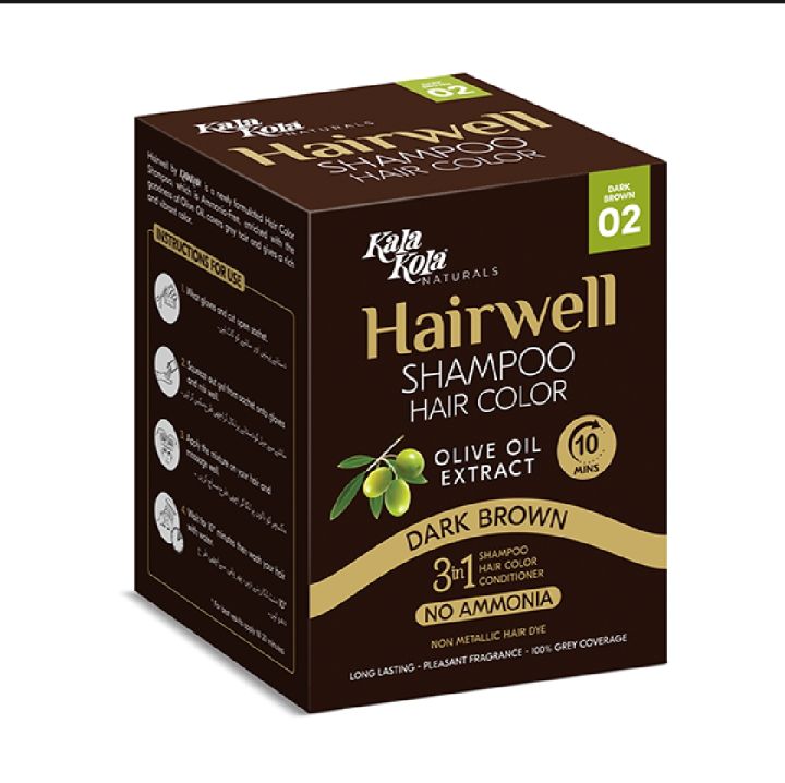 Kala Kola Hair Shampoo Sachet ( Dark Brown ) No.2 ( Pack Of 10 Sachet ...