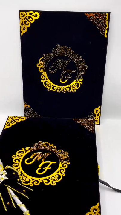 Personalized Nikkah booklet with box I premium velvet quality nikkah ...