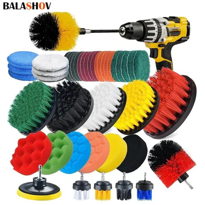 Electric Drill-Brush Head Kit Attachment Power Scrubber Brush For ...