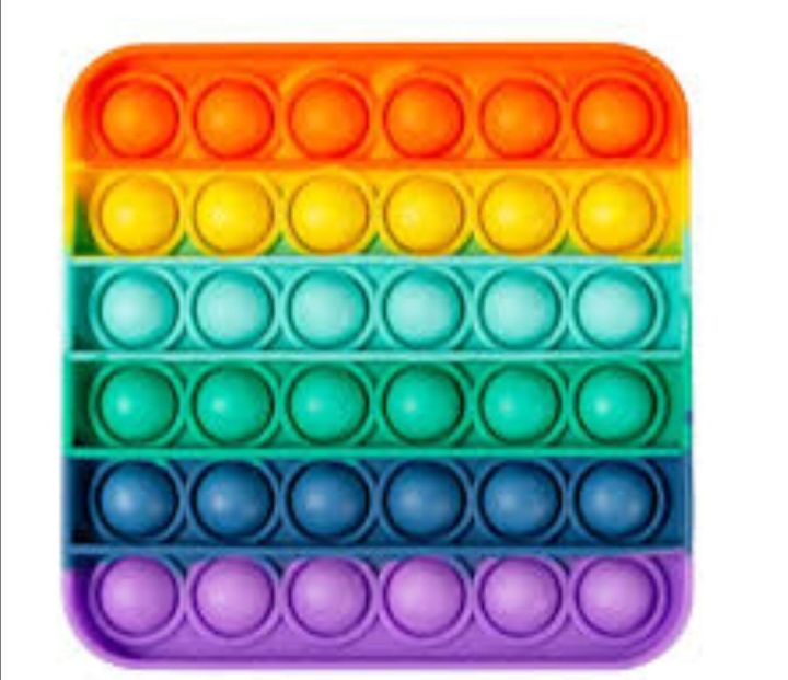 Popit rainbow square shape fidgets toy push bubble popping gaming toy ...