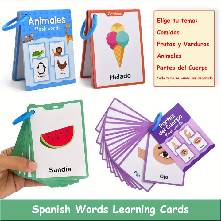 4 Themes Fruits Vegetables Foods Animals Bodyparts Spanish Vocabulary ...