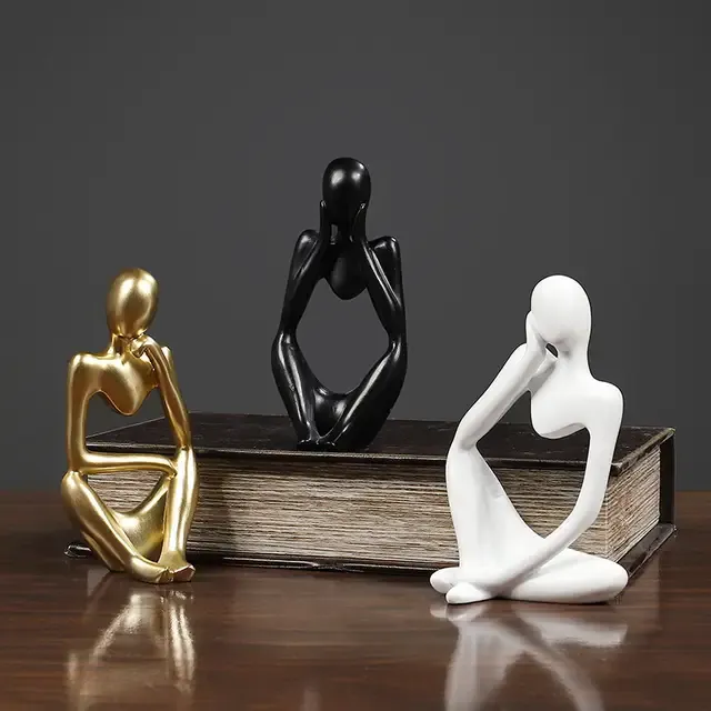 Gold And Black Thinking Mannequins Figure | Home Decor | Resin Thinking ...