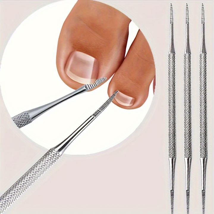 3pcs Stainless Steel Dual-Head Toenail File, Foot Toe Nail Grinding ...
