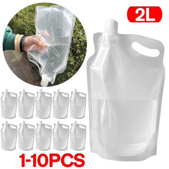 2L Portable Foldable Drinking Water Bag Small Mouth Handle No Leakage ...