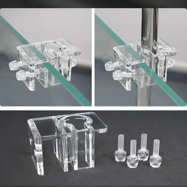 Fish Tank Acrylic Water Pipe Clamps Aquarium Glass Inflow Outflow ...