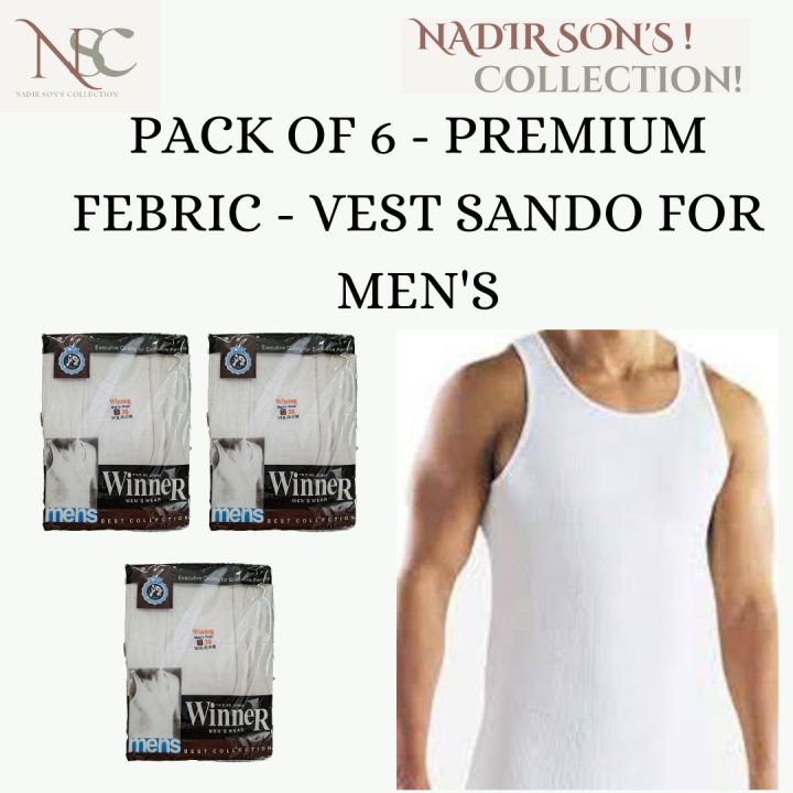 Pack of 6 - inner vest for men - without sleeves | Daraz.pk
