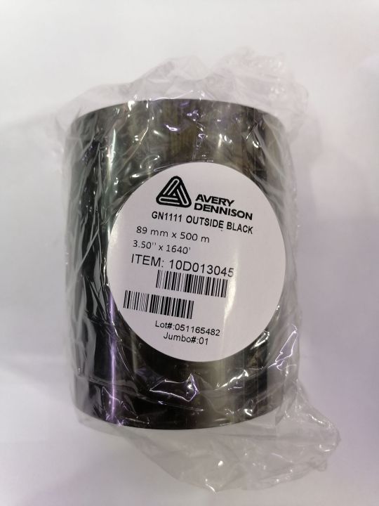 Wax Ribbon Roll 89mm x 500 meters Avery Dennison for Barcode Sticker ...