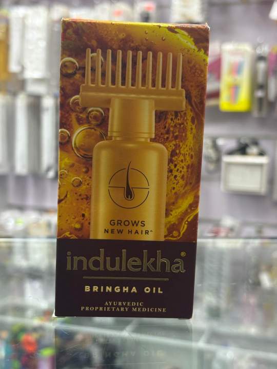Indulekha Bringha Oil | Ayurvedic Hair Growth Oil with Comb Applicator ...