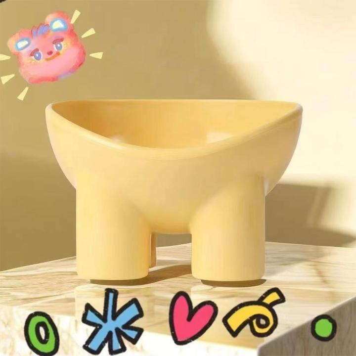 Pet Supplies Macaron Color Elephant Leg Bowl Neck Protection Oblique ...