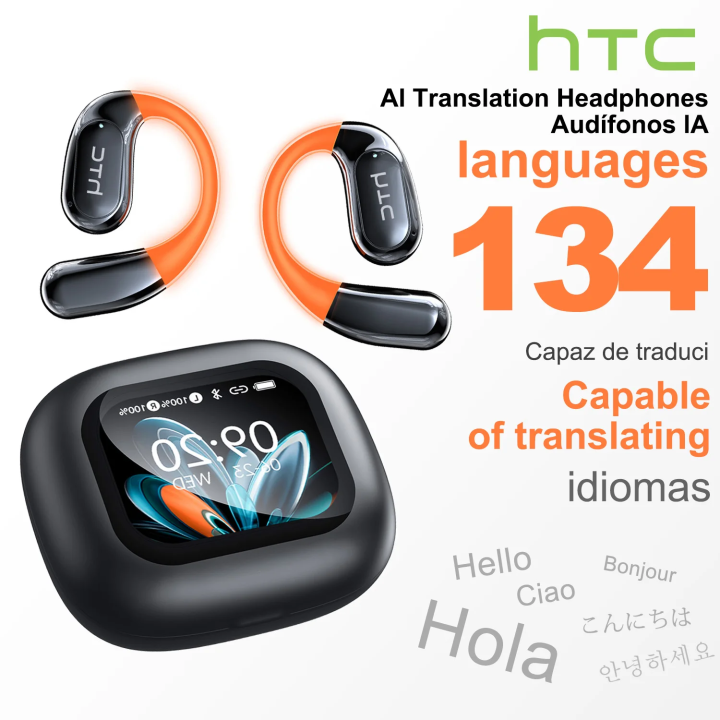 HTC NE27 Wireless Headphones AI Translator Earbuds OWS Sports Bluetooth ...