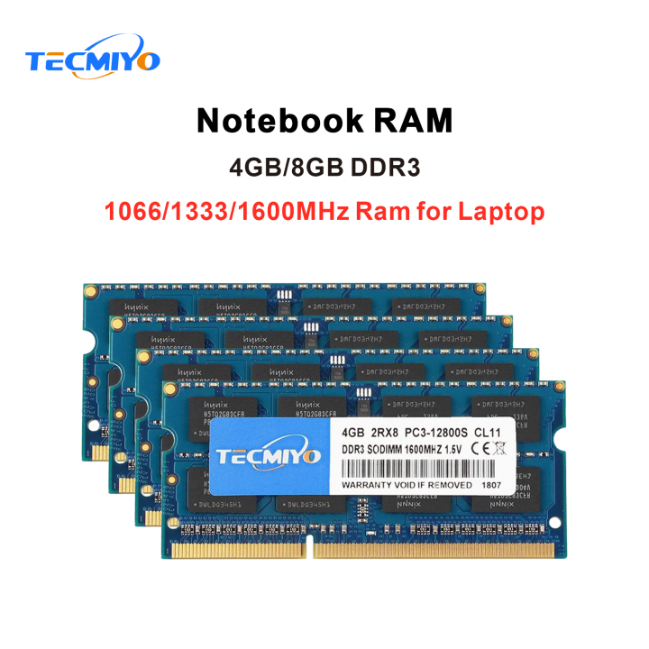 TECMIYO DDR3 DDR3L 4GB 8GB 1600MHz SODIMM Laptop Memory RAM 1.35V/1.5V PC3/PC3L-12800S PC3 ...