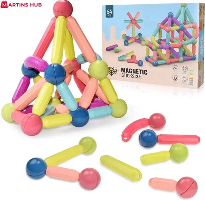 Magnetic Toy Building Blocks 36 Pcs Kids Magnet Balls and Rods Set ...