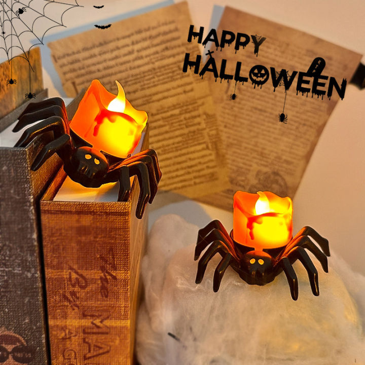 Halloween Decorations LED Candle Light Spider Pumpkin Light Home Bar ...