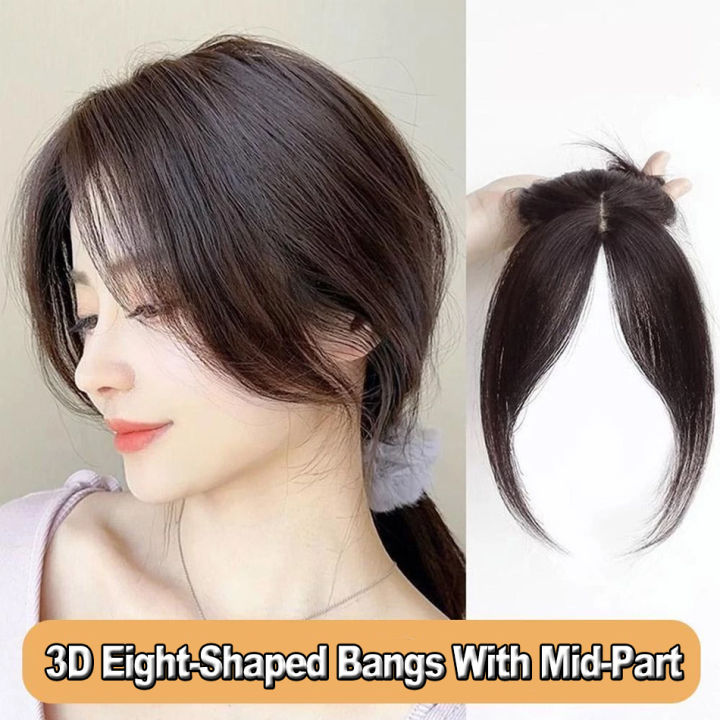 Synthetic 3D Air Bangs Hairpiece Easy Clip In Bangs With Eight-Shaped Fringe Natural Invisible ...