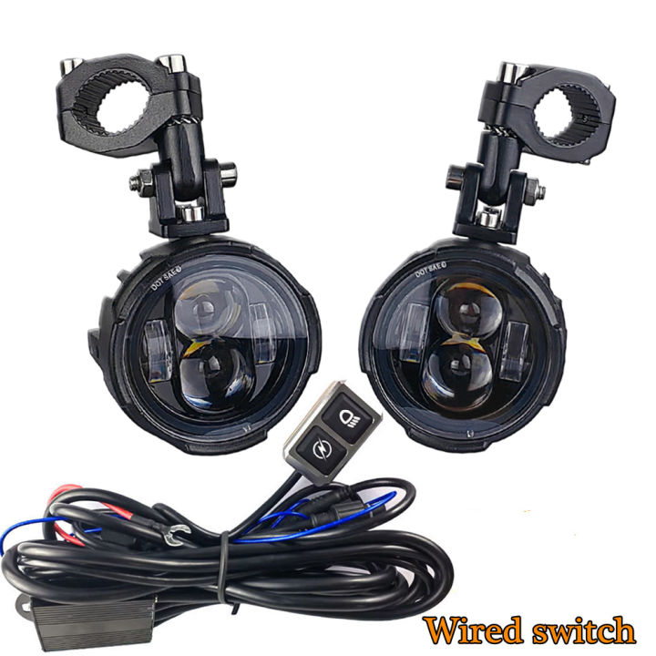 Pair 100W Motorcycle Headlight Fog Lights Led Auxiliary Driving Light ...
