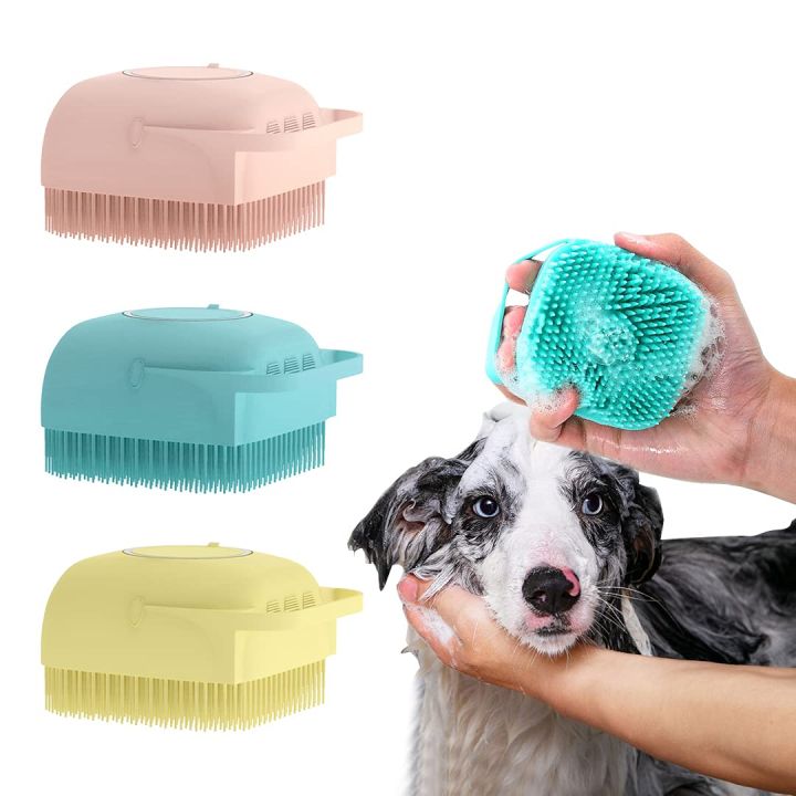 Pet Dog Shampoo Silicone Brush 2.7oz/8Oml Cat Massage Comb Grooming ...
