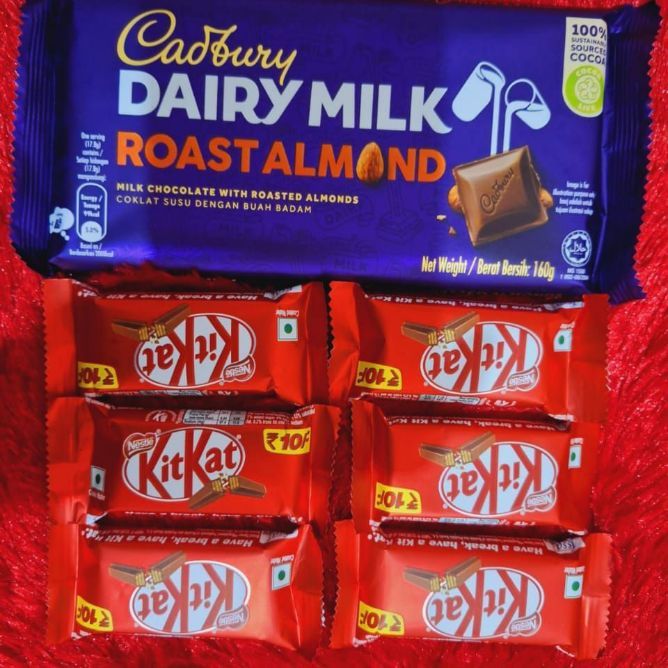 1 large dairy milk and 6 small kit kat chocolate box | Daraz.lk
