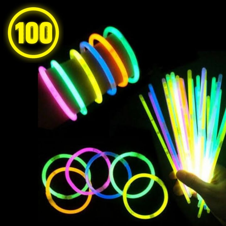 100 Glowing Sticks For Kids || Magic Lights || Bend and Glow|| Pack of ...
