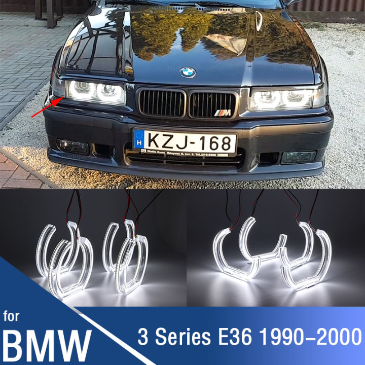 Retrofit DTM M4 Style LED Crystal Angel Eyes rings Kit for BMW 3 series ...