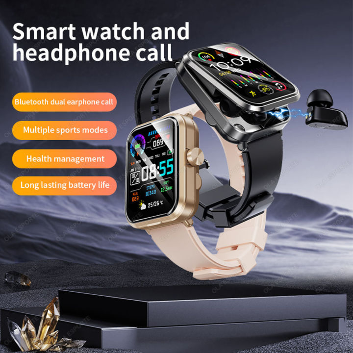 New 2in1 Smart Watch With Earbuds Smartwatch TWS Bluetooth Earphone ...
