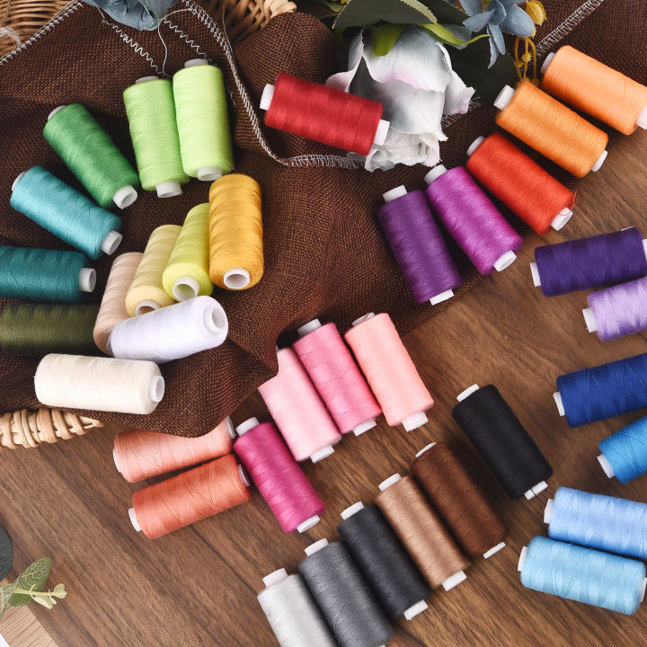 6 Colors/Set Yarn Sewing Thread Roll Machine Hand Embroidery 400 Yard ...