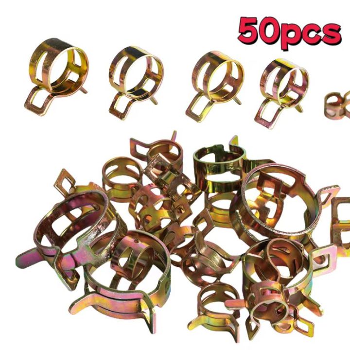 50 Pcs Fastener 5mm 6mm 7mm 8mm 9mm Spring Clip Fuel Water Line Hose ...