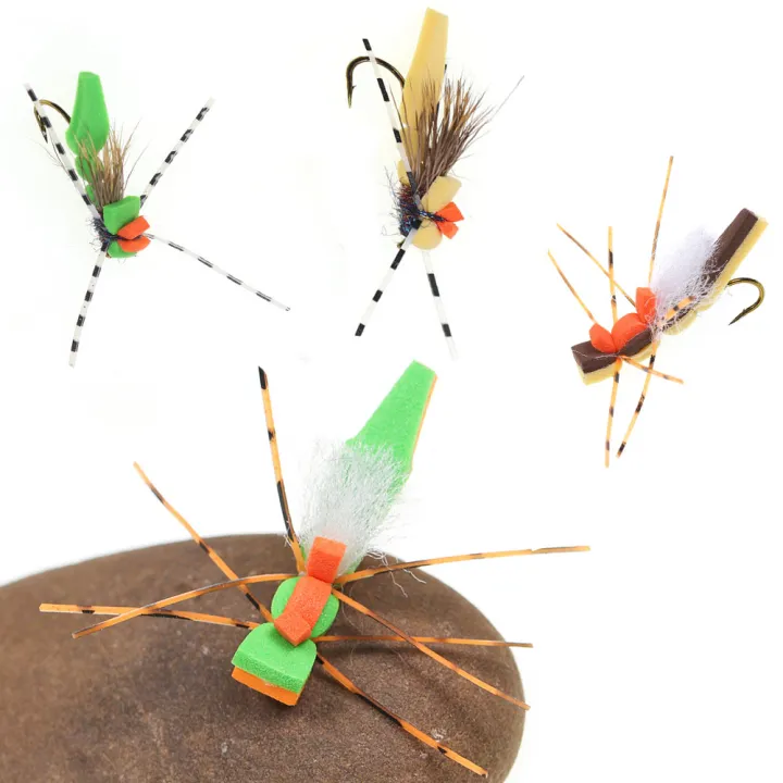 #8 Floating Synthetic Fiber Deer Hair Rubber Legs Foam Grasshopper Dry ...