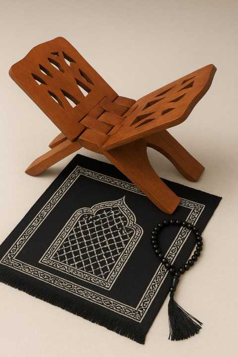XXL 9x18 Wooden Rehal with Prayer Mat (random color)& Tasbeeh – Premium ...
