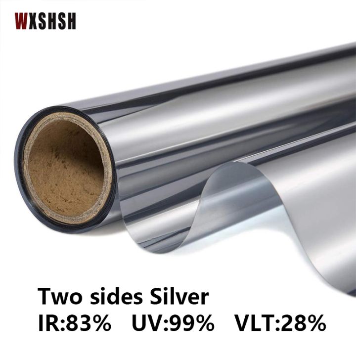 Silver Transparent Sunscreen Film Vinyl Self-Adhesive One Way Mirror ...