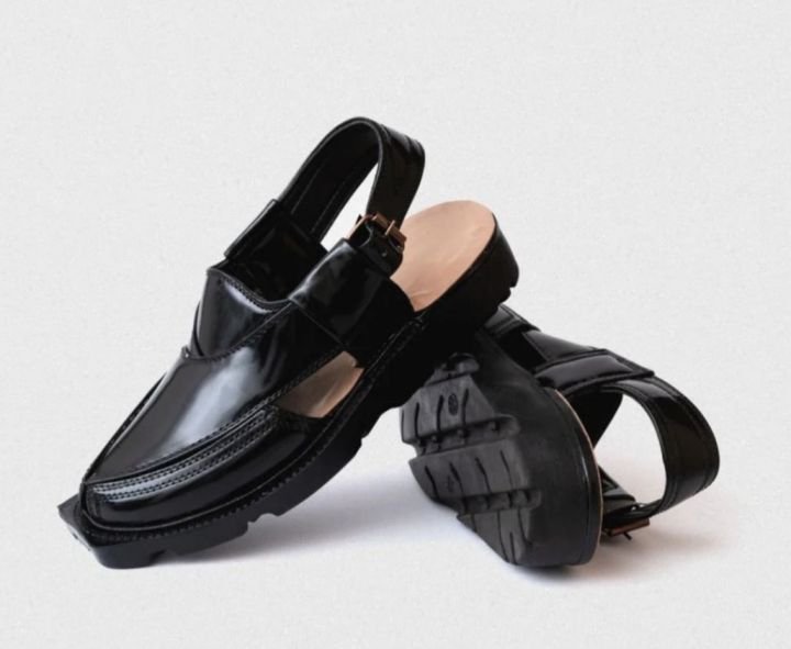 Nerozi chapel for mens. peshwari chaple black kheri chapal | Daraz.pk