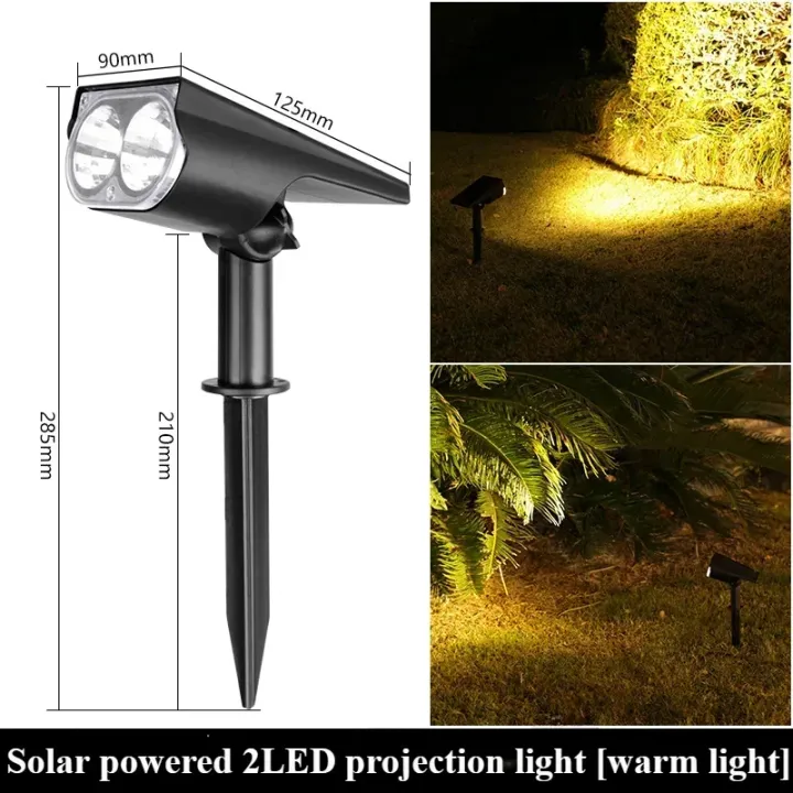 2LEDs RGB Solar Light Outdoors Landscape Spotlights Color Changing 2 In ...