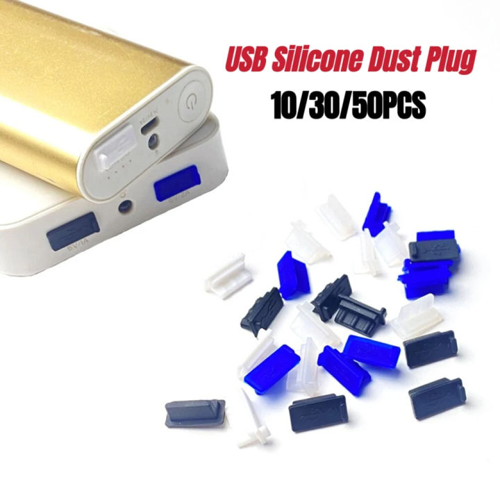50/10Pcs Universal Silicone USB Dust Plug Charger Port Cover Cap Type A ...