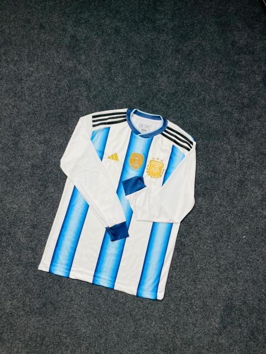 Argentina 2022 FiFa world cup Home Jersey (Logo Embroidery) Full Sleeve ...