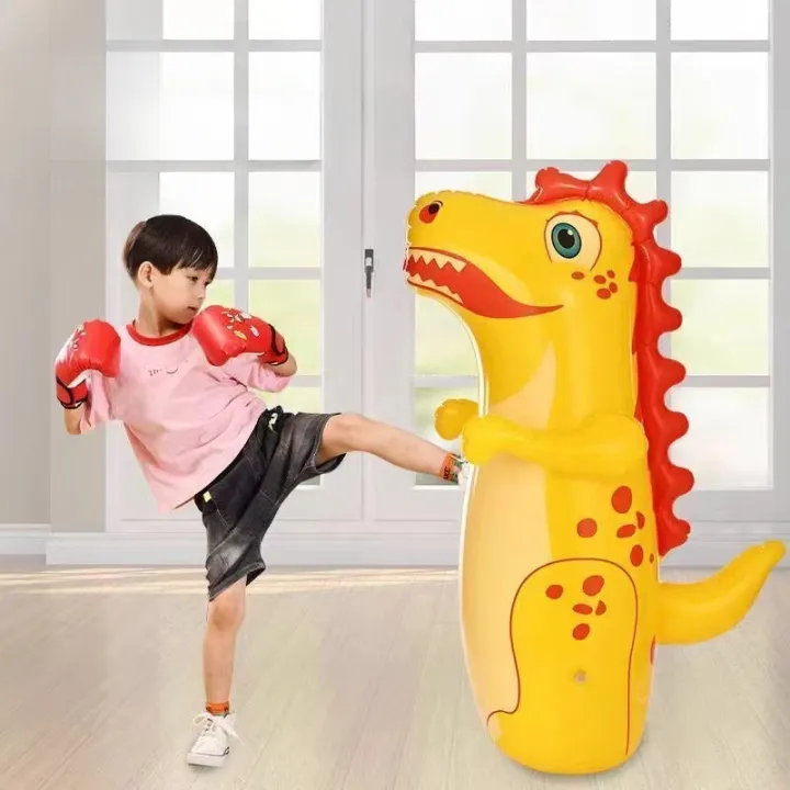 Tumbler Boxing Inflatable Punching Bag for Kids Sport Game Toy Dinosaur ...