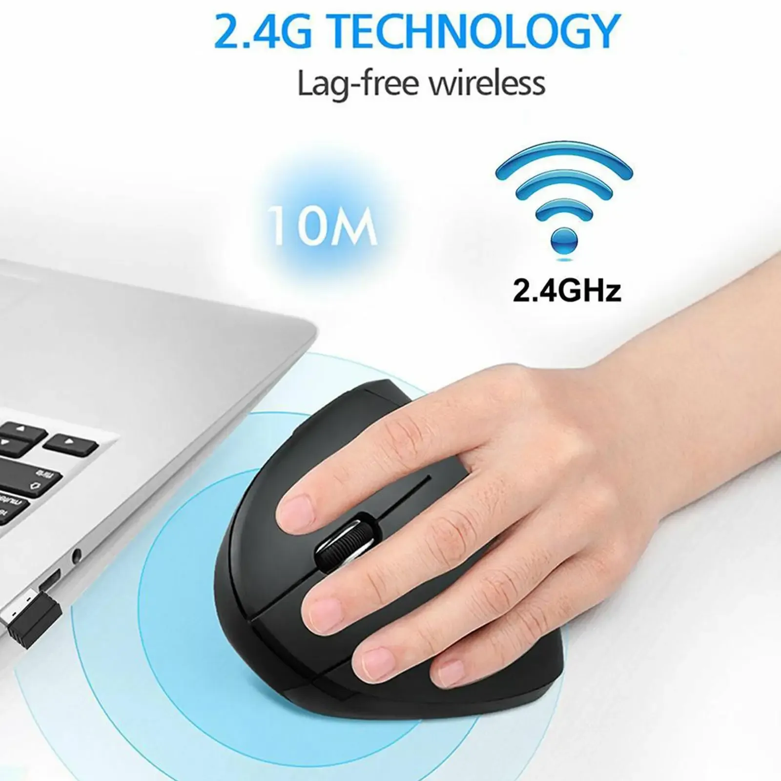 Dual-mode Vertical Mouse Bluetooth 5.0 Wireless 2.4g Charging ...