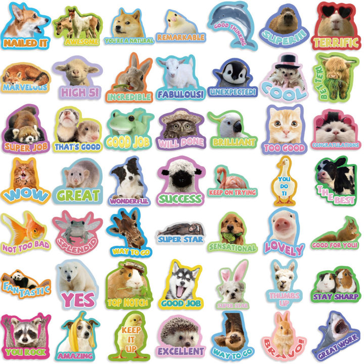 50PCS Reward Stickers Fun Incentive Kids Toy Sticker Cute Pattern ...