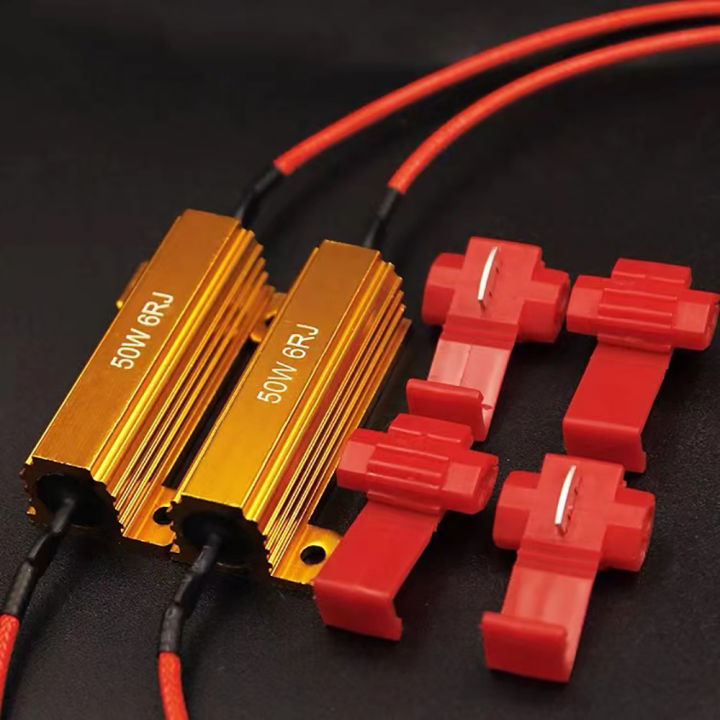 2PCS 6ohm 50W Load Resistor Canbus Anti-Flashing Decoder For Daytime ...