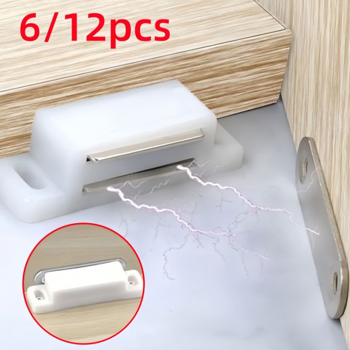 6/12pcs white magnetic closure lock, cabinet door lock magnet, shoe ...