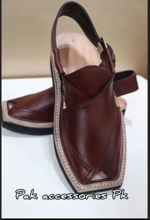 kaptan chappal premium pure leather hand stiched | Daraz.pk