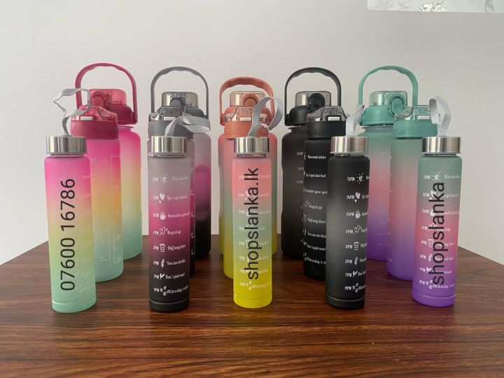 3 in 1 water bottle random colour set portable 3200 ml gradient new 3 ...