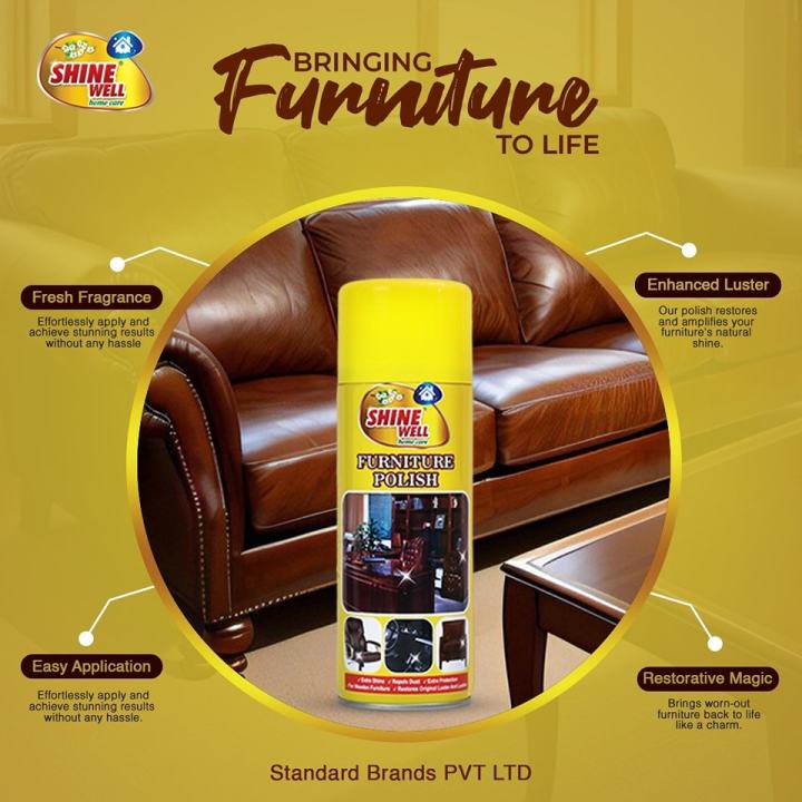Shine Well Furniture Polish Spray | Wood Surface Cleaner & Shiner ...