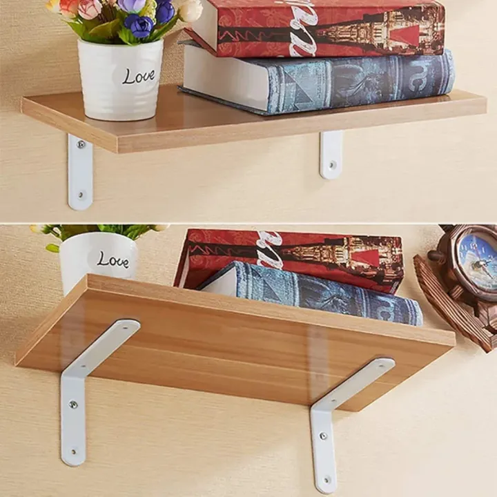 Wall-Mounted Floating Shelf with Sleek Silver Brackets Bookshelf Wall ...