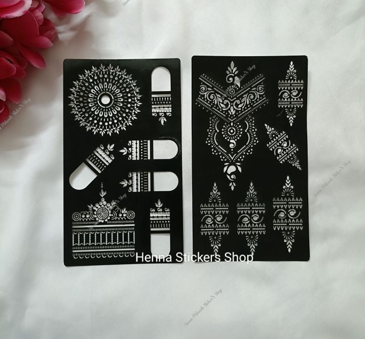 Medium Size 2 Pi Henna Mehedi Stickers | Daraz.com.bd
