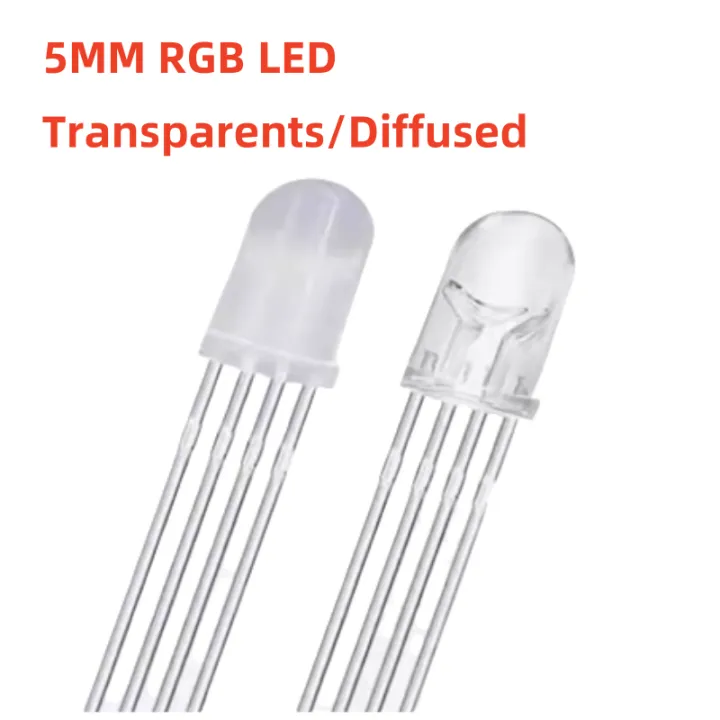 50PCS 5mm full-color LED RGB red/green/blue Common Cathode/Anode Four ...