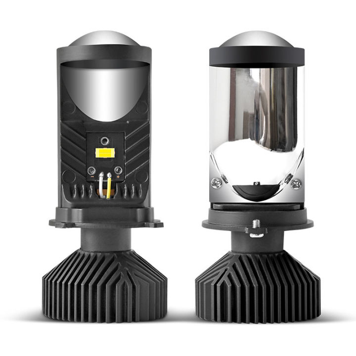 Y6 Turbo Fan H4 LED Headlights Car H4 Mini Projector Lens 6000K Super ...